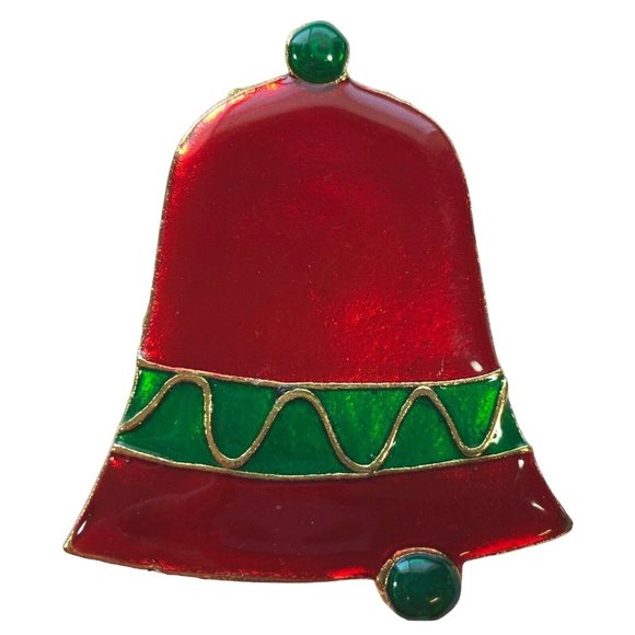 Unbranded | Jewelry | Vintage Red Bell Brooch Christmas Pin Enameled ...